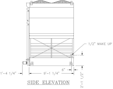Evaporative Condenser Side Elevation Dwg File Drawing