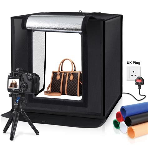Puluz 40cm 접이식 휴대용 24w 5500k 화이트 라이트 디 밍이 가능한 사진 조명 스튜디오 촬영 텐트 상자 키트 6