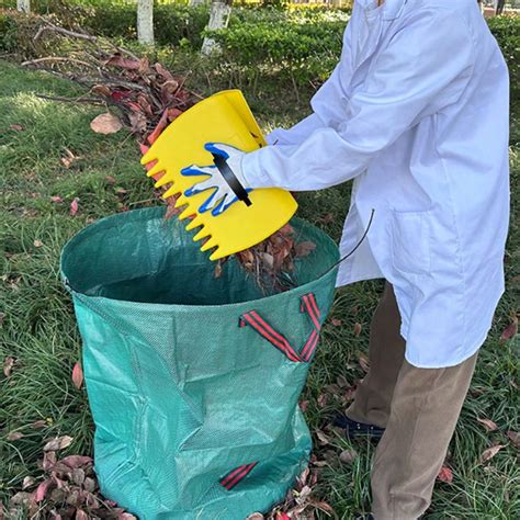 2pcs Yellow Plastic Leaf Scoop Hand Rake Large Garden Leaf Grabber