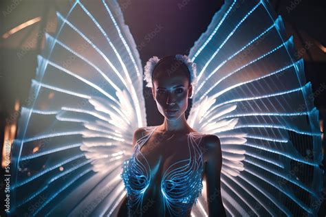 AI Illustration Of Sexy Woman In Futuristic Outfit Stock Illustration Adobe Stock