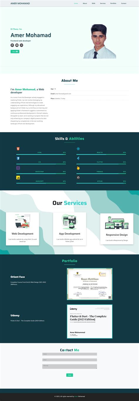 Github Amermohammad1portfolio Responsive My Portfolio Html Css Js
