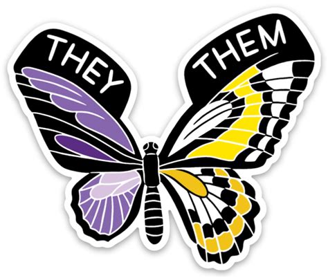 Non Binary Butterfly Sticker