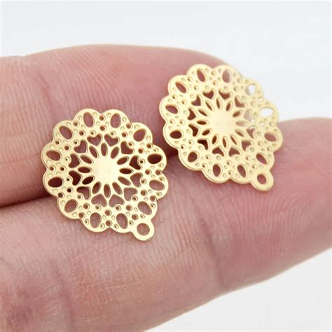 10 шт 304 полые серьги из нержавеющей стали серьги гвоздики с петлей серьга в виде золотого