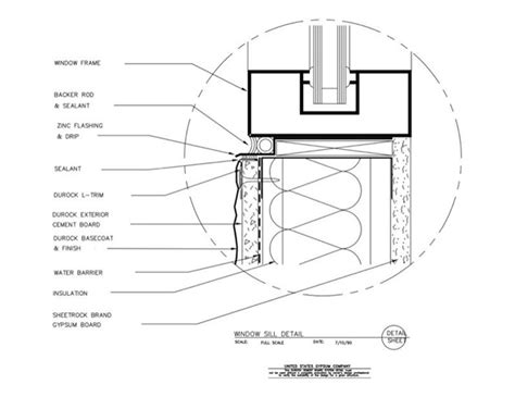USG Design Studio 09 21 16 03 121 DUROCK Window Sill Detail Download Details Detail