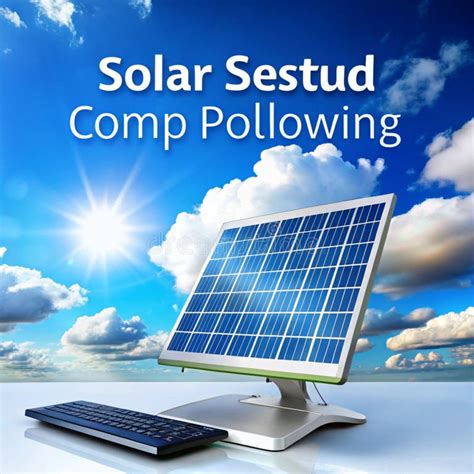 Solar Powered Desktop Computing Solution For Efficient Workflows Stock