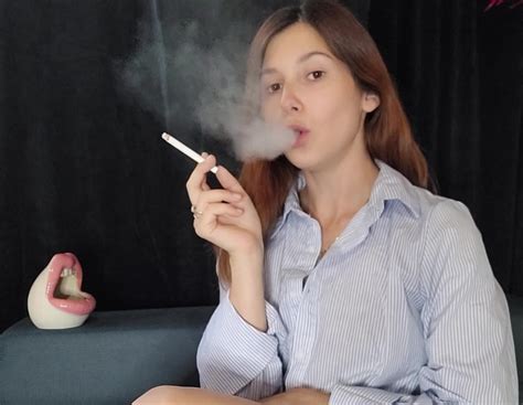 Leggy Smoke In A Shirt Dress Real Smoking Official Site Of