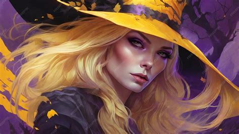 Premium Ai Image Illustration Of A Beautiful Halloween Witch