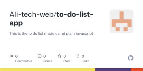 GitHub Ali Tech Web To Do List App This Is The To Do List Made Using Plain Javascript