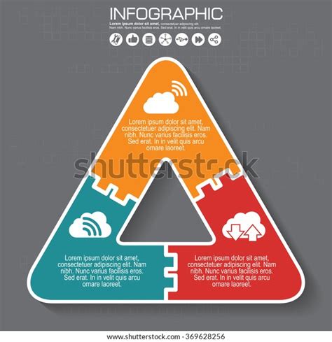 Vector Connected Infographic Diagram Circular Chart Stock Vector Royalty Free