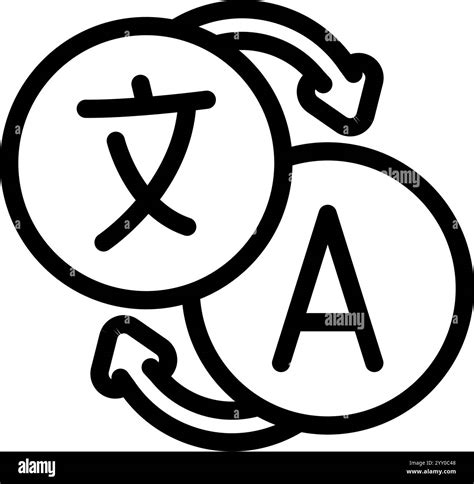 language translation natural language processing nlp line icon vector illustration stock vector