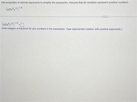 Solved Use Properties Of Rational Exponents To Simplify The Chegg