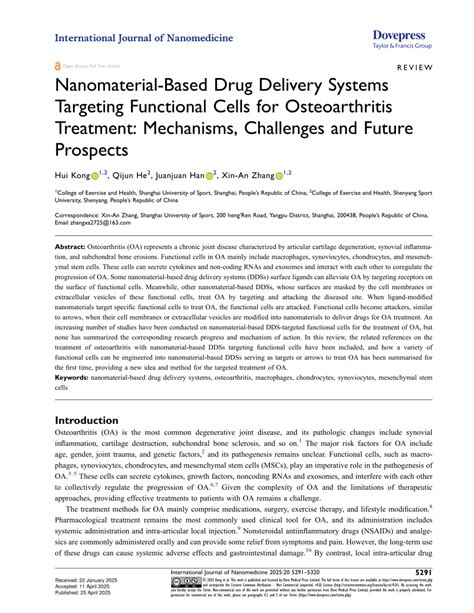 Pdf Nanomaterial Based Drug Delivery Systems Targeting Functional