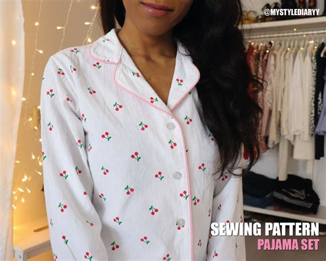 Pajama Sewing Pattern For Women Pajama Pants Set And Pajama Shirt For