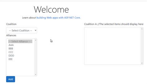 Html Populate Select Option From Another Listbox Using C In Razor