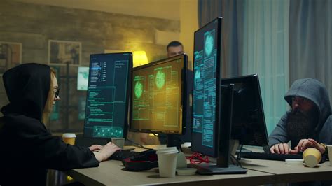 Excited Hacker Team After Access Granted On A Cyber Attack Cybercrime 38910120 Stock Video At