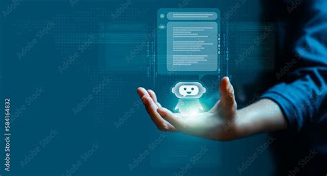 Digital Chatbot Is Shown A Virtual Assistant On The Internet Represents The Potential Of Ai