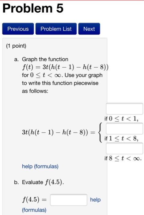 solved graph the function f t 3t h t 1 h t 8 for