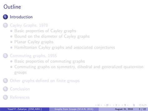 Graphs From Finite Groups An Overview Pdf Physics Science
