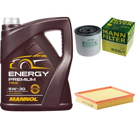 Filtro Hombre Paquete Inspección 5l Mannol Energy Premium 5w 30 Para