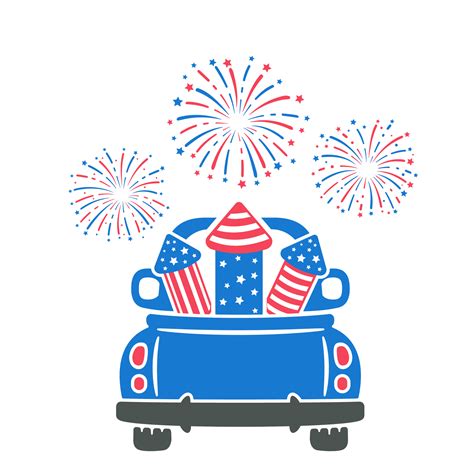 4th Of July A Truck Carrying Rockets To Shoot American Flag Fireworks