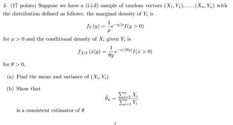 Solved 17 ﻿points ﻿suppose We Have A Iid ﻿sample Of