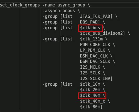 set clock groups