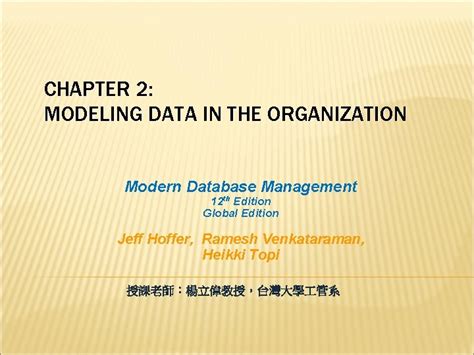 Chapter 2 Modeling Data In The Organization Modern