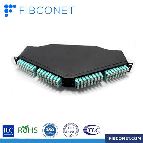 128f 16 Port MTP MPO To LC Breakout Angled Patch Panel Breakout Patch Panel And MPO Patch Panel
