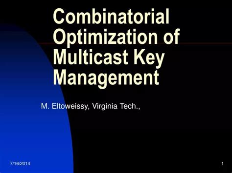 Ppt Combinatorial Optimization Of Multicast Key Management Powerpoint