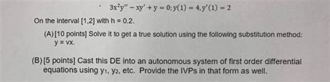 solved a solve thebequation using y vx substitution b