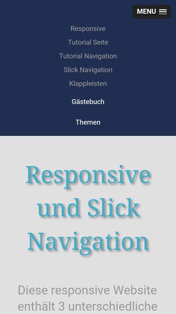 netobjects fusion responsive navigation und slick navigation