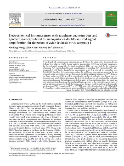 Pdf Electrochemical Immunosensor With Graphene Quantum Dots And