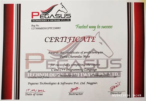 Purva Mate On Linkedin Cprogramming Cplusplus Certification