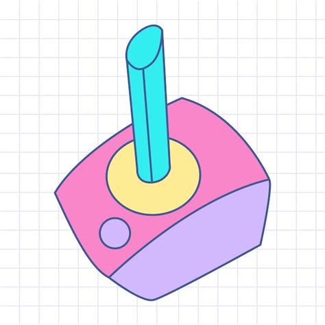 Premium Vector Retrowave Game Joystick Y2k Old Game Joystick On Grid Background Vector