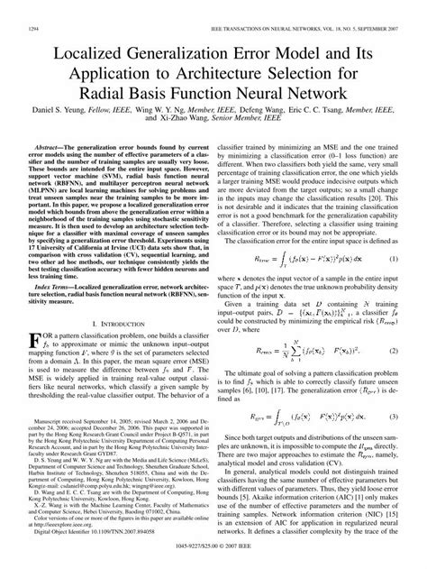 Pdf Localized Generalization Error Model And Its Application To Architecture Selection For