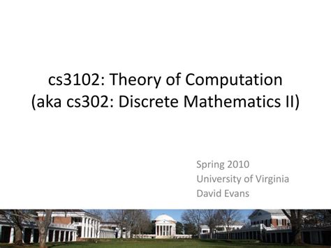 ppt cs3102 theory of computation aka cs302 discrete mathematics ii