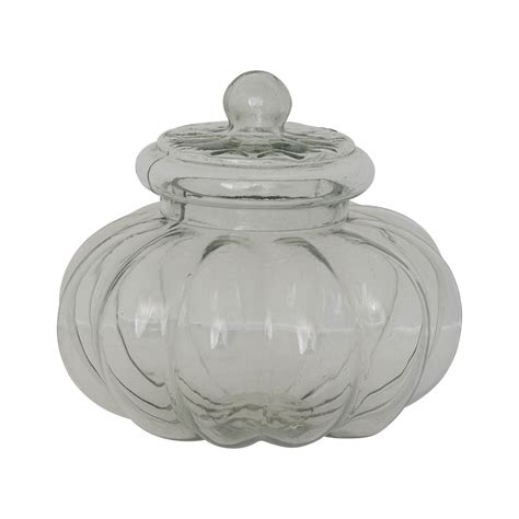 6 Cup Ribbed Glass Jar With Lid