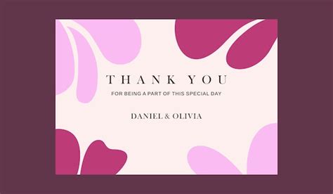 결혼식 카드 템플릿 감사합니다 프리미엄 벡터