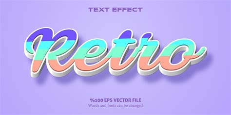 Premium Vector Retrostyle And Aesthetic Editable Font Style Retro
