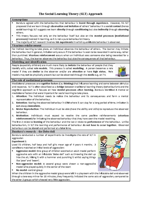 5 The Social Learning Theory Approach Revision The Social Learning