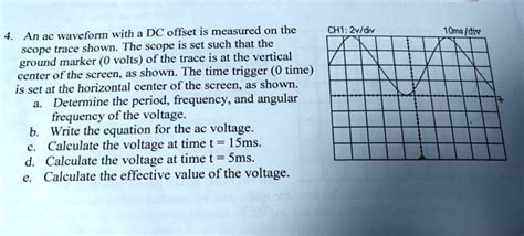 Solved An Ac Waveform With A Dc Offset Is Measured On The Ch12vdiv