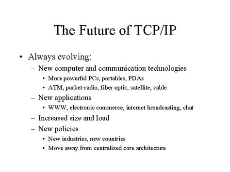 The Future Of Tcpip Always Evolving New Computer