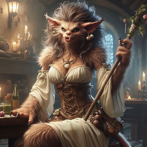 Tan Fur Female Bugbear Dungeons And Dragons Races 5e Dnd Dungeons