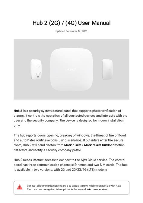 AJAX Hub 2 4G 8PD ECG White From Alltrade 34721