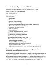 LinearRegressionAnalysis ThEd Docx Introduction To Linear Regression Analysis Th Edition