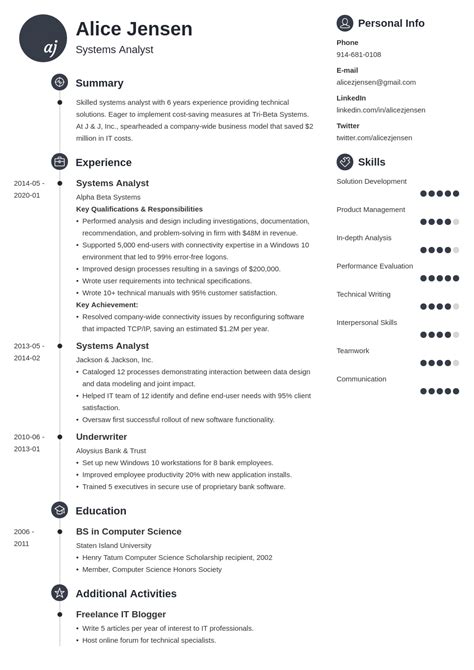 System Analyst Resume Samples And Writing Guide