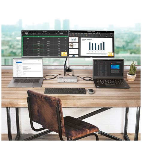 Port USB C K Hz DisplayPort Dual Display KVM Switch Docking