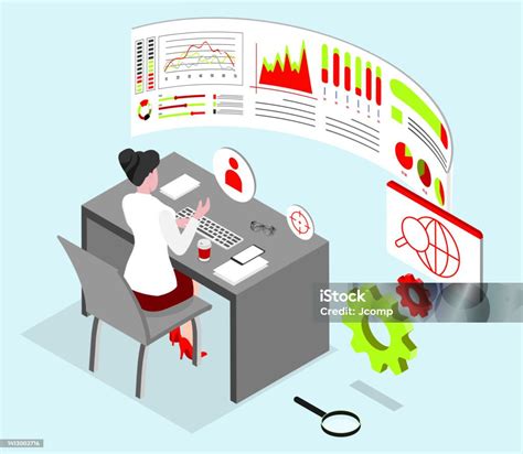 데이터 센터 시스템에서 빅 데이터베이스로 작업하는 비즈니스 분석 프로세스 개발에 대한 스톡 벡터 아트 및 기타 이미지 개발