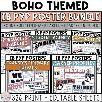 IB PYP Unit Of Inquiry Bulletin Board Bundle Boho Themed By Fifth Is My JAM