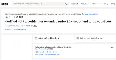 Modified Map Algorithm For Extended Turbo Bch Codes And Turbo Equalisers Scite Report